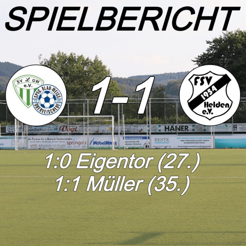 Geteilte Punkte im Topspiel - FSV Helden 1954 e.V.